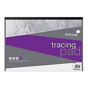 Silvine A3 Professional Tracing Pad. 50 Sheets of Quality Heavyweight Tracing Paper (90gsm) Ref A3TPR