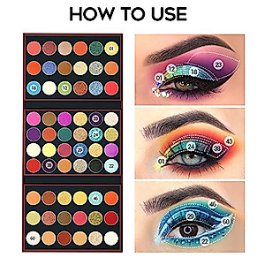 EYESEEK Eyeshadow Palette Glitter Pro 60 Colors Colorful Eye Shadow Makeup Palette High Pigmented Matte And Sparke Glitter Eyeshadow Pallet Easy To Blend Shimmer Eyeshadow Powder #Neon