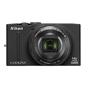 Nikon COOLPIX S8200 16.1 MP CMOS Digital Camera with 14x Optical Zoom NIKKOR ED Glass Lens and Full HD 1080p Video (Black) (Discontinued by Manufacturer)