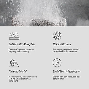 Bulbul® Premium Diatomite Fast Drying Holder (S), Hyper Absorbing Ceramic Sink Organiser for Toothbrush & Utensil Holder, for Toilet & Kitchen, Gray, Small Size