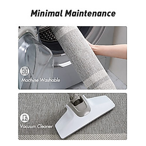 PADOOR Kitchen-Rugs Washable, Rubber Backing Non-Slip Kitchen Mat,Absorbent Kitchen Floor Mats in Front of Sink, Kitchen Mats for Floor Grey 17"x32"