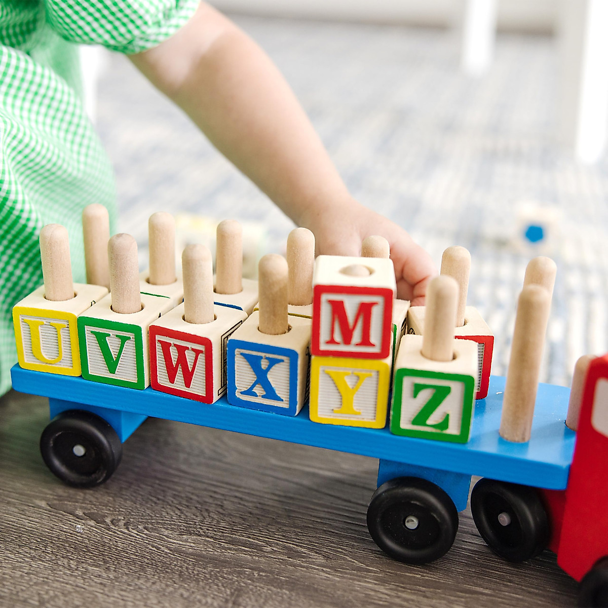Melissa & Doug Alphabet Blocks Wooden Truck Educational Toy