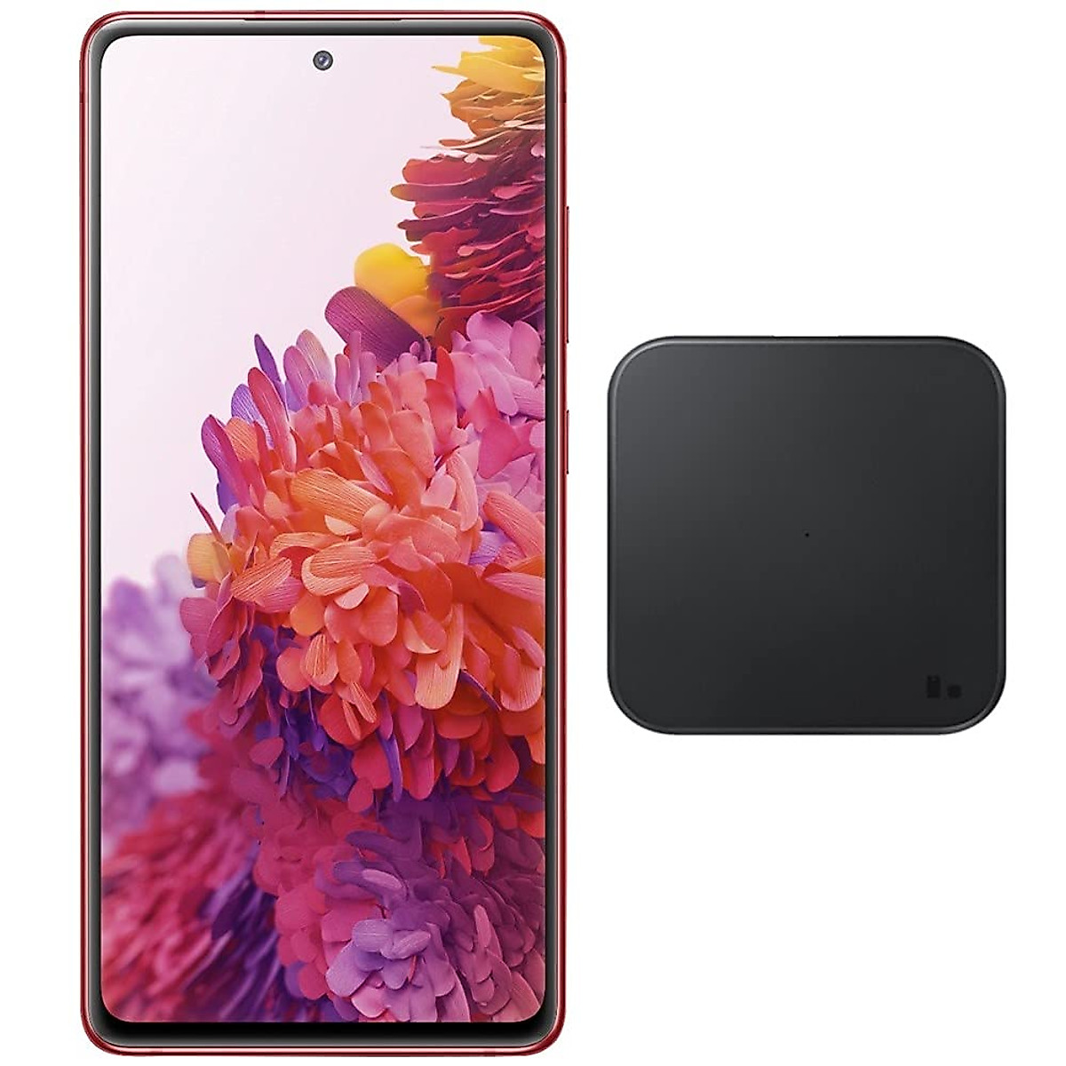 SAMSUNG Galaxy S20 FE (128GB, 6GB) 6.5" 120Hz AMOLED, Snapdragon 865, IP68 Water Resistant, Dual SIM GSM Unlocked (Global 4G LTE) International Model SM-G780G/DS (Wireless Charger Bundle, Red)