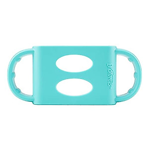 Dr. Brown's Milestones 100% Silicone Baby Bottle Handles, Wide-Neck, Removable Easy-Grip Transitional Sippy Cup Handles, Gray, 4m+, 1 Pack