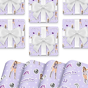 Generic Gift Wrapping Paper, Wrapping Sheets, 5 Sheets, 20X30 inches, Folded flat sheets, Purple, Silver, Birthdays, Events,