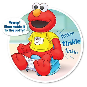SESAME STREET Potty Time Elmo 12-Inch Sustainable Plush Stuffed Animal, Sounds and Phrases, Potty Training Tool, Officially Licensed Kids Toys for Ages 18 Month by Just Play, Medium