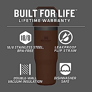 Stanley IceFlow Stainless Steel Tumbler with Straw - Vacuum Insulated Water Bottle for Home, Office or Car - Reusable Cup with Straw Leakproof Flip - Cold for 12 Hours or Iced for 2 Days (Ochre)