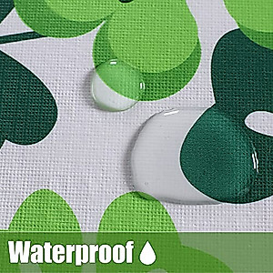 Fitable St Patrick’s Day Rectangle Tablecloth - 60x84 Inch Waterproof Green/White Shamrock Table Cloth Vinyl Wipe Clean Clover Table Cover for Dining Room, Kitchen, Indoor/Outdoor Party Table Decor