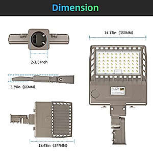 NUOGUAN 200W LED Parking Lot Light Slip Fitter 100-277V 28000LM UL DLC 5000K Outdoor LED Shoebox Pole Lights Fixtures IP65 Commercial Street Area Lighting for Driveway Roadway Replace 800W HID HPS
