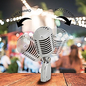 Pyle Classic Retro Dynamic Vocal Microphone - Old Vintage Style Metal Unidirectional Cardioid Mic with XLR Cable - Universal Stand Adapter - Live Performance Studio Recording - PDMICR68SL (Silver)