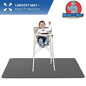 Super Jumbo Splat Mat – 60” x 60” Extra Large Waterproof and Washable Protective Mess Mat for Floors and Tables During Arts Crafts Painting Playtime and Mess ( Dark Grey, Jumbo- 5ft x 5ft (60" x 60")