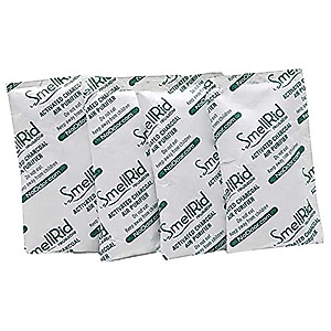 SMELLRID Reusable Activated Charcoal Odor Absorber That Works [10 Pack] - Medium 50 g (3.2" x 5”) Pack Treats 25 Sq. Ft. - Premium Natural Deodorizer for Purse, Helmet, Gloves, Pets, Safe & More