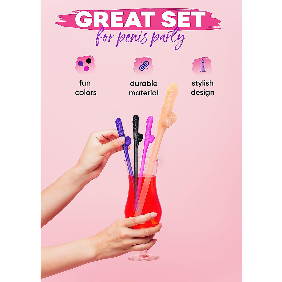 30pcs Bachelorette Party Straws Party Favors Naughty Straws Funny Hen Drinking Straws Willy Party Straws Naughty Straws for Bachelorette Party Hen Straws Naughty