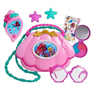 Disney Junior Ariel Mer-Mazing Bag Set, Dress Up and Pretend Play, 8-Pieces Pink Toy Purse, Kids Toys for Ages 3 Up by Just Play