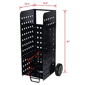 Rolling Dolly Hauler, 200lb Firewood Cart, Fireplace Log Rolling Cart, Wood Rack with 8inch Pneumatic Wheels, Rolls Up and Down Stairs, Heavy Duty in Door Outdoor Rolling Cart - 16.3 x 14.2 x 41 in