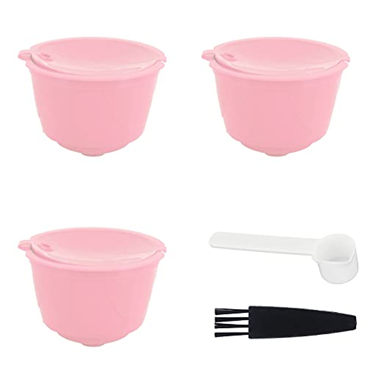 Coffee S Reusable Refillable Coffee Filter Cup Kit Accessory For Dolce Gusto Coffee S Reusable Refillable (3 cups + 1 spoon + 1 brush)