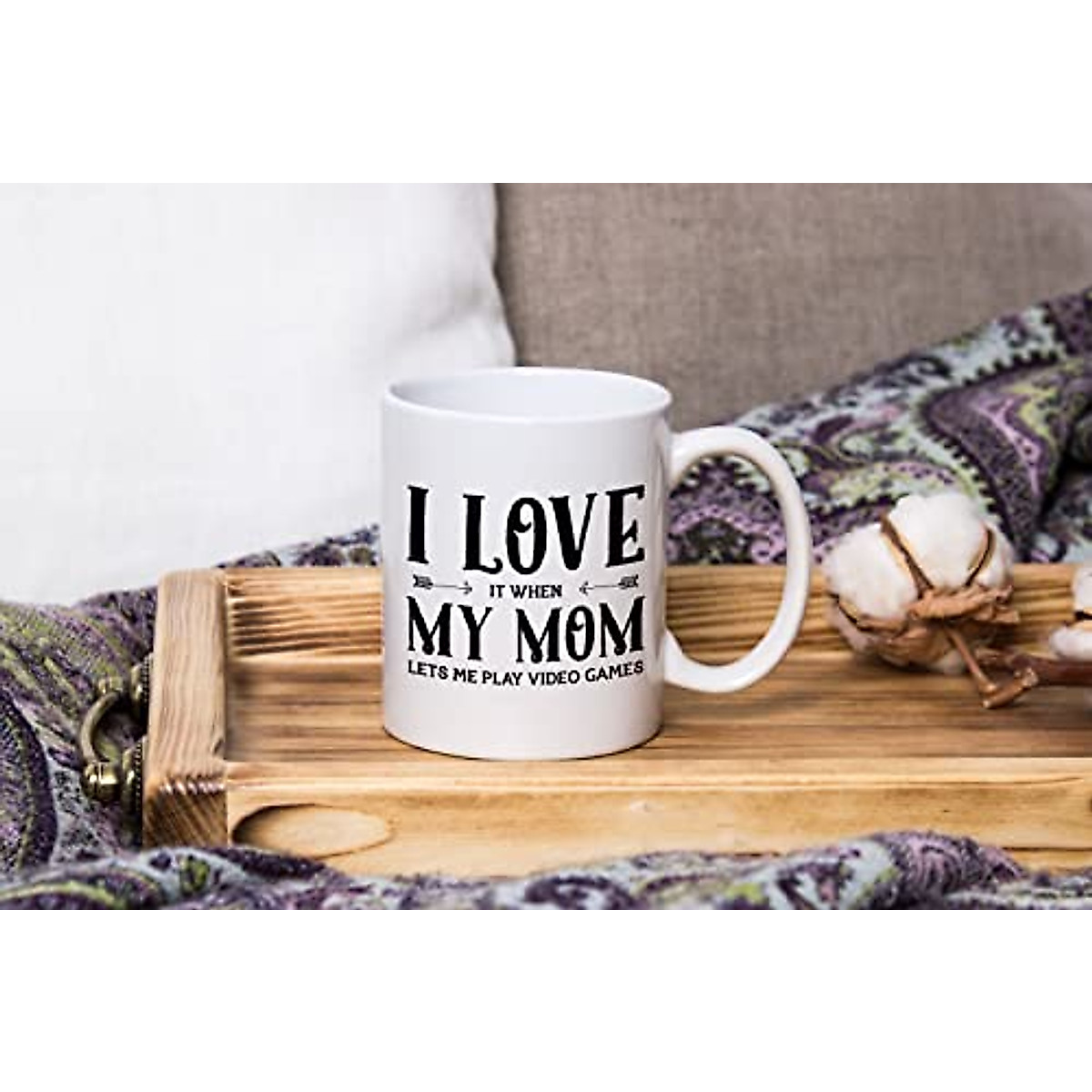 Video Gaming Mug, I Love It When My Mom Lets Me Play Video Games Geek Gamer Mugs, Gifts For Gamers, St Patrick's Day, Christmas, Birthday Gifts, Rude Sarcastic Tea Cup