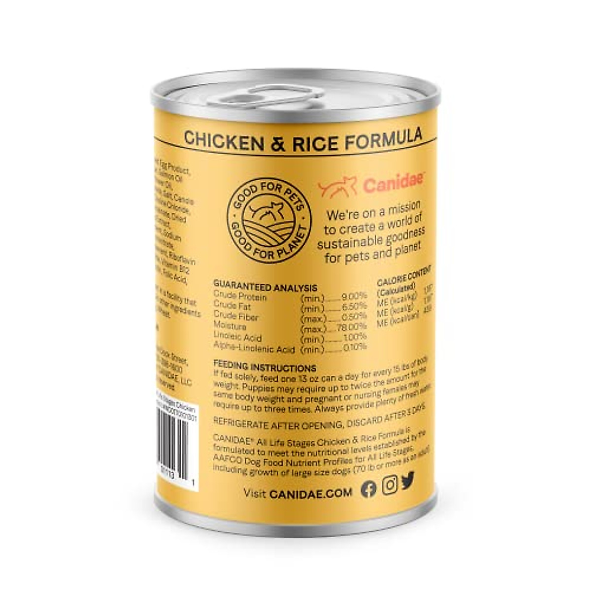 Canidae All Life Stages Premium Wet Dog Food for All Breeds, All Ages, Chicken & Rice Recipe, 13 oz. (Case of 12)