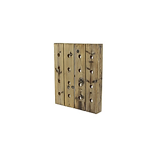 Deco 79 Wood 16 Bottle Wall Wine Rack, 21" x 4" x 25", Brown