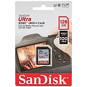 SanDisk 128GB Ultra SDXC UHS-I Memory Card - 100MB/s, C10, U1, Full HD, SD Card - SDSDUNR-128G-GN6IN