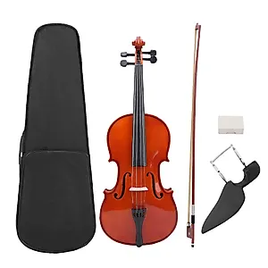 Viola, Spruce Solid Wood Viola with Bow Case Rosin Color Stringed Instrument VA35 16 Inch