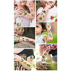 St. Patrick’S Day Tattoos Shamrock Temporary Tattoo Sticker Waterproof Clover Lucky Tattoos for Adults Kids Saint Patricks Day Costume Party Decor Supplies on Face Body 10 Sheets.
