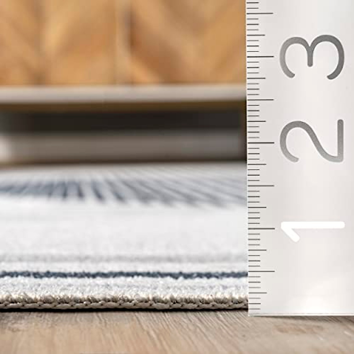 nuLOOM Camila Machine Washable Lunar Eclipse Ultra Thin Area Rug, 4' x 6', Grey