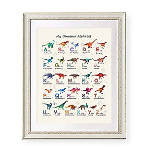 8x10inch Print, Dinosaur Alphabet Print, Dinosaur Wall Art, Toddler Room Decor, Dinosaur Gift for Kids, Alphabet Prints, ABC Print, Classroom Decor, 8x10 Inch Unframed (8X10 INCH)