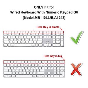 HRH Rainbow Silicone Keyboard Skin Cover for iMac Wired USB Full Size Keyboard with Numeric Keypad A1243(G6 MB110LL/B and MB110LL/A)