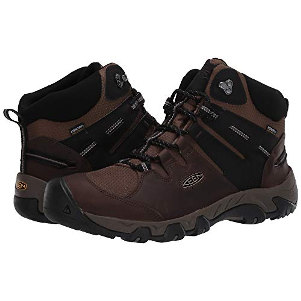 KEEN mens Steens Mid Height Leather Waterproof Hiking Boot, Canteen/Black, 11.5 US