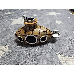 JGQGB Fish Tank Small Fish Hiding House Resin Submarine Decoration Ornaments Landscape Submarine Breeding Tank Aquarium Supplies