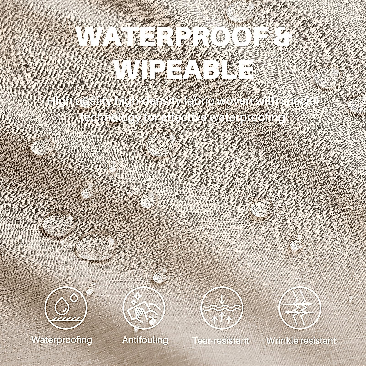 AUSSPVOCT Textured Linen 54 Inch Round Tablecloth Up to 36'' Tables, Waterproof Spill-Proof Fall Table Cloth Wrinkle Free Circle Dining Tablecover for Birthday Farmhouse Easter Holiday Party Decor