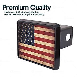 Zone Tech Tactical USA American Flag Logo Hitch Cover - Premium Quality Thick Durable Novelty American Flag Trailer Hitch Cover Plug -US Patriotic Vintage Pledge of Allegiance - Fits 2” Receivers