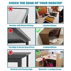 Clamp-On Under Desk Keyboard Tray, Keyboard Drawer for Corner Desk & Straight Edge Desk, Slide Out Keyboard Platforms for Home Office, White