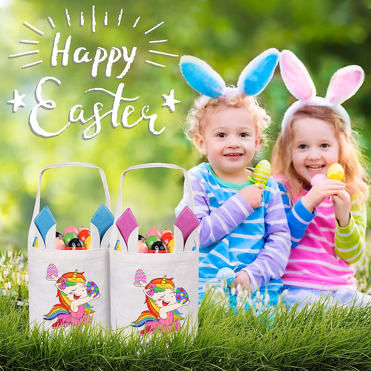 Easter Basket, Jocidea 1 Pack Personalized Easter Basket Personalized Easter Baskets for Girls Boys Personalized Easter Baskets for Kids Personalized Easter Baskets Bulk Easter Basket Stuffers - Pink