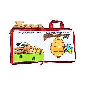 Pockets of Learning Personalized Right at Home Quiet Book Animal Learning Activity Busy Book for Toddlers and Children | Educational and Engaging Soft Fabric Travel Toy Companion