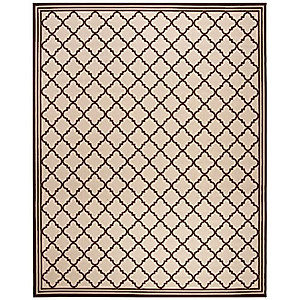 SAFAVIEH Linden Collection 8' x 10' Red/Cream LND121Q Trellis Indoor/ Outdoor Non-Shedding Easy-Cleaning Patio Backyard Porch Deck Mudroom Area Rug