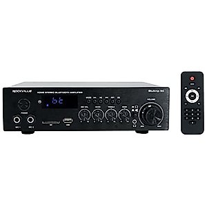 Rockville BLUAMP 90 Home Stereo Bluetooth Receiver Amp w/Mic+Phono+HDMI Input