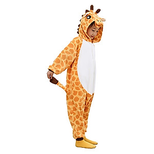 yfgkgkjg Unisex Kids Onesie Giraffe Animal Pajamas One Piece Cosplay Costume Sleepwear Girls Boys Halloween (10-12 Years, Giraffe)