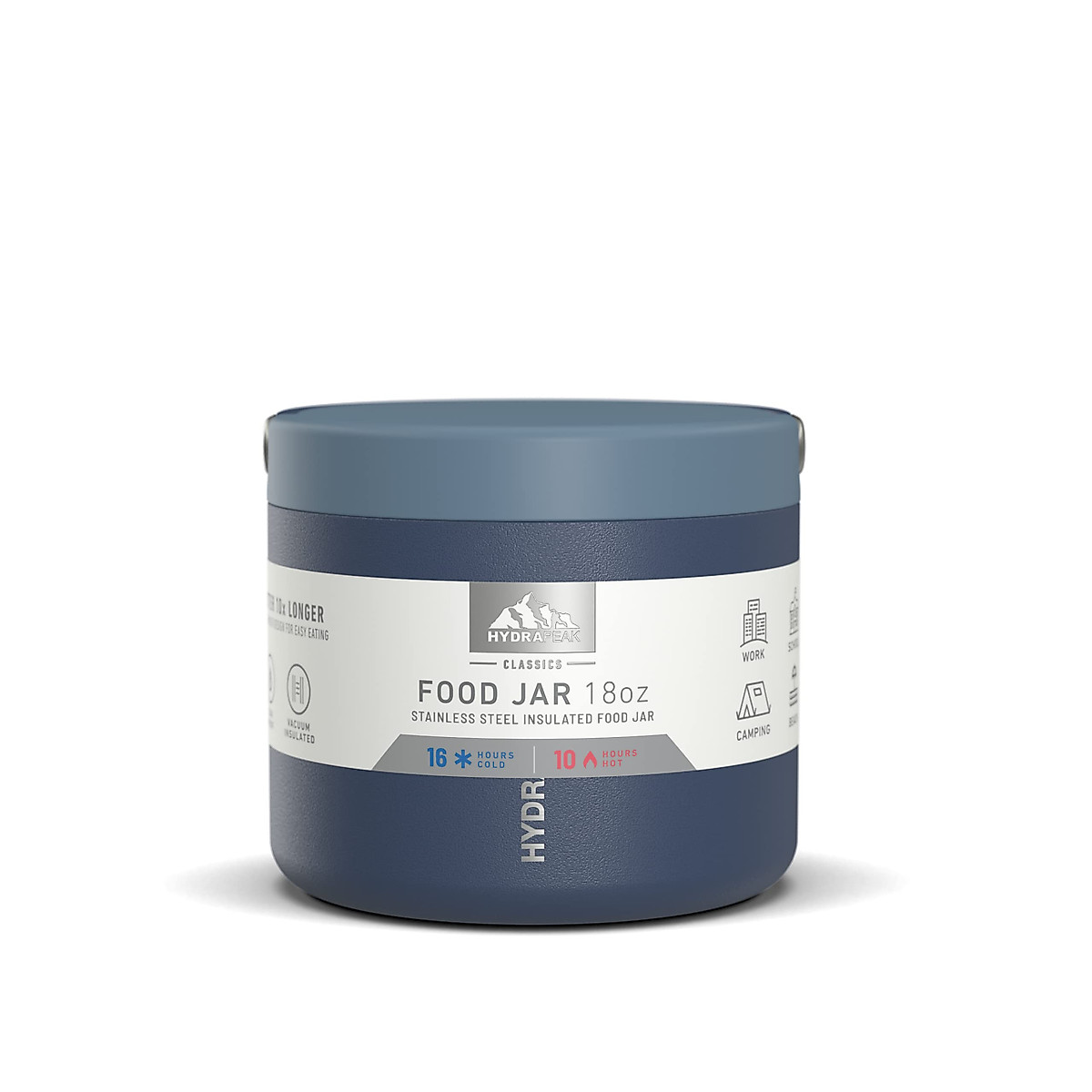 Hydrapeak 18oz Stainless Steel Vacuum Insulated Thermos Food Jar | Kids Thermos for Hot Food and Cold Food, Wide Mouth Leak-Proof Soup Thermos for Adults, 10 Hours Hot and 16 Hours Cold (Navy)