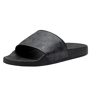 Coach Women's Udele Slide Sandals, 10 Charcoal/Black