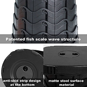 Deer's Life Portable Folding Stool, Upgrade Square Collapsible Stools for Adults Heavy Duty 485lbs Yet Small Lightweight Telescoping Retractable Camping Stools for Fishing Travel Outdoor Indoor