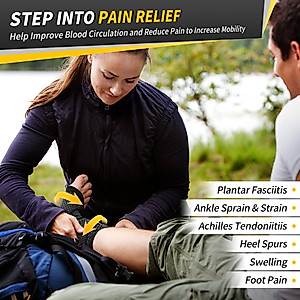 CAMBIVO Ankle Brace for Women & Men(Pair), Compression Ankle Support for Sprain & Strain, Achilles Tendonitis, Plantar Fasciitis & Recovery, Ankle Sleeve for Basketball, Football, Daily Use(Medium)