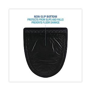 Boardwalk BWKUMBB 17.5 in. x 20 in. 2.0 Rubber Urinal Mat - Black (6/Carton)