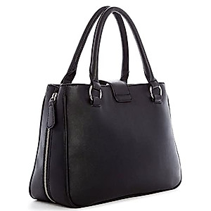 GUESS Women's Rolla Quilted Side Zipper Satchel Crossbody Bag Handbag Purse - Black