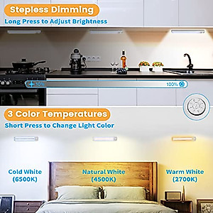 Under Cabinet 96 LED Rechargeable Magnetic Lights for Kitchen with Motion Sensor