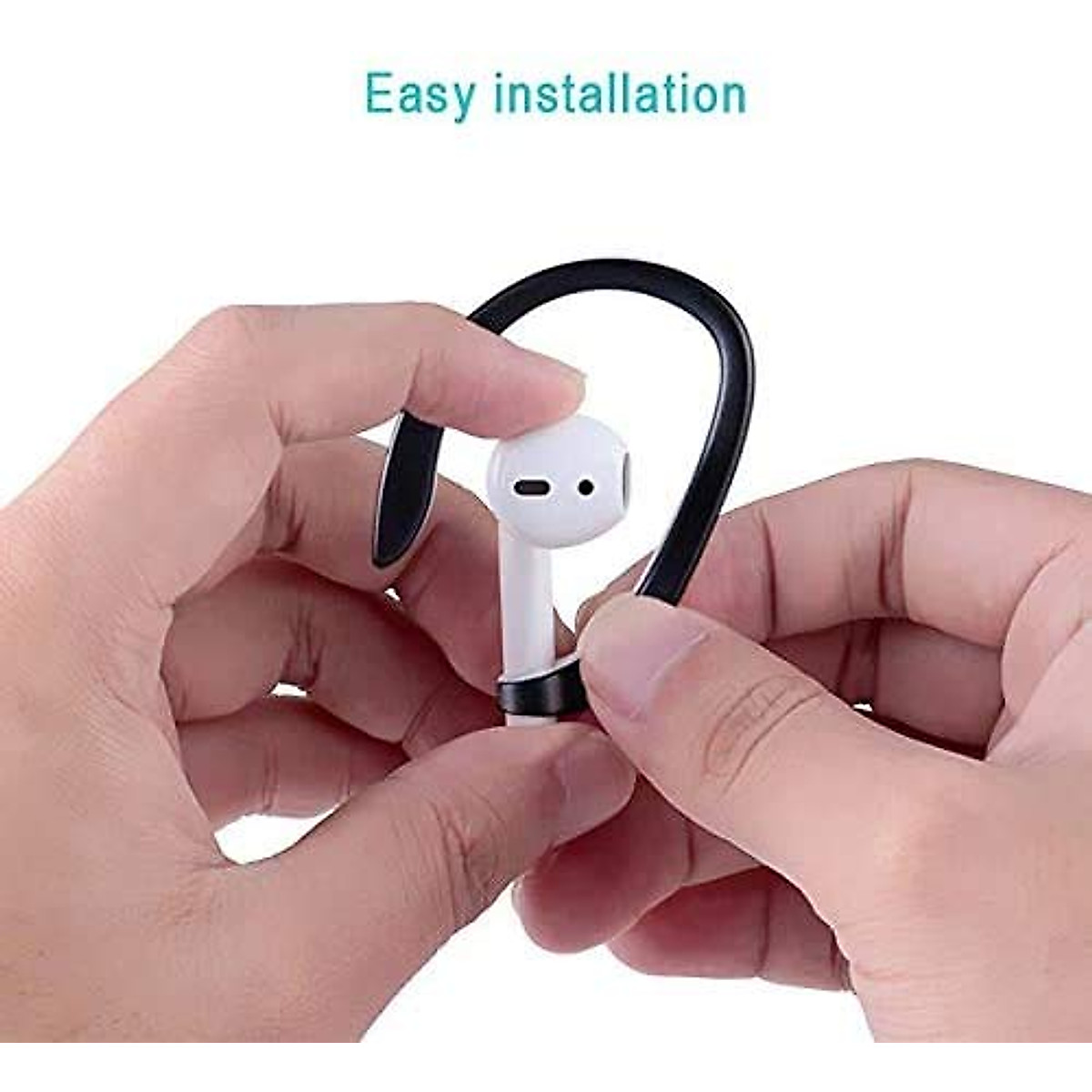 2 Pairs Ear Hooks Accessories Compatible with Apple AirPods 1 & 2 & 3 and Pro Sports Headset EarHooks Great with Cycling,Gym,Dancing,Running,Fishing and Other Sports (Black)