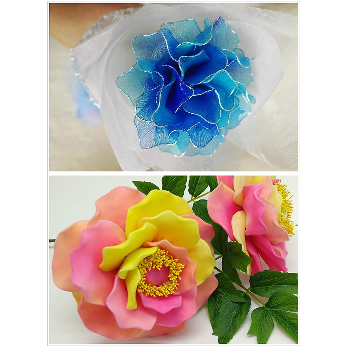 Worlds 10PC Nylon Stockings Flower for DIY Flower Making (Bright Red)