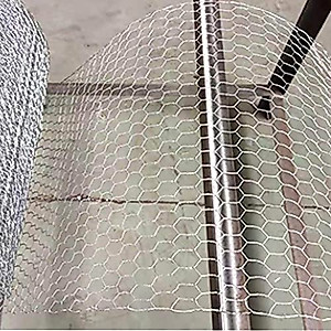 Qlvily Chicken Wire 13.7" x 393.7" Poultry Wire Netting, Hexagonal Galvanized Mesh Garden Fence Barrier, Pet/Rabbit/Chicken Wire Fencing, with 100 PCS Cable Zip Ties