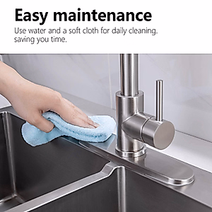 Sink Hole Cover, Escutcheon Plate Stainless Steel Deck Plate for 1 or 3 Hole Bathroom or Kitchen Sink Faucet Mixer Tap 10" Brushed Nickel